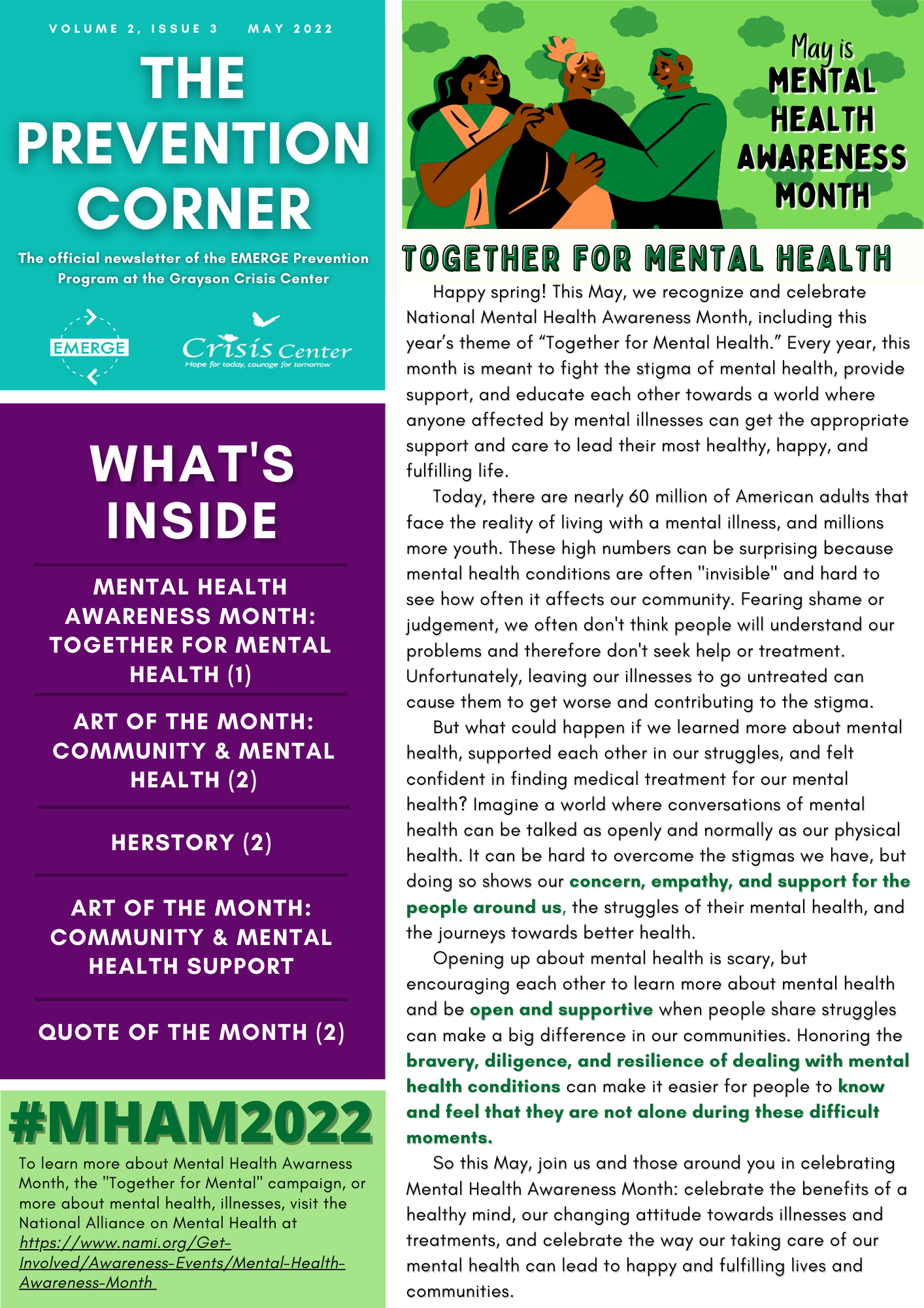 Prevention Newsletters 2022 | Grayson Crisis Center