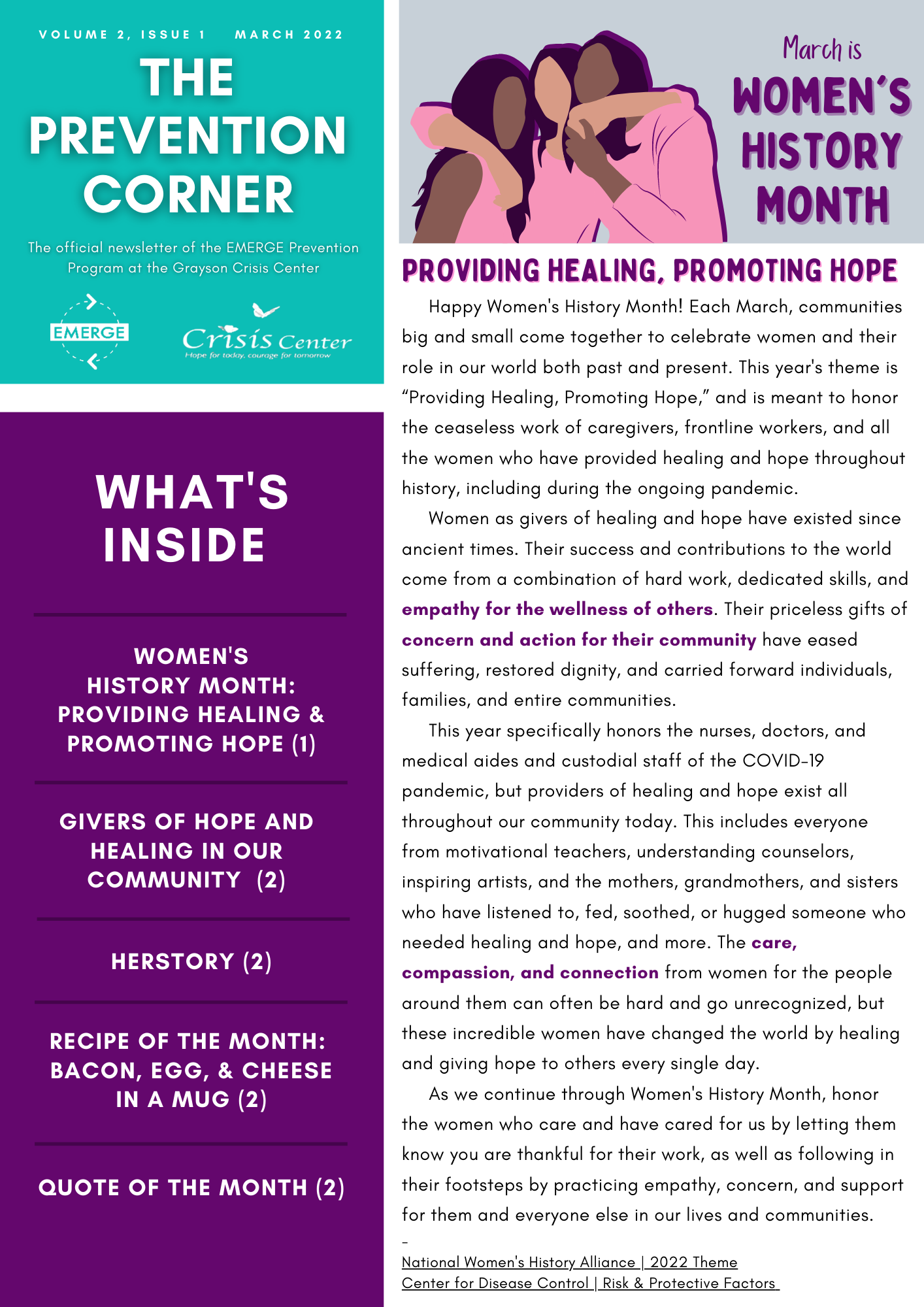 Prevention Newsletters 2022 | Grayson Crisis Center